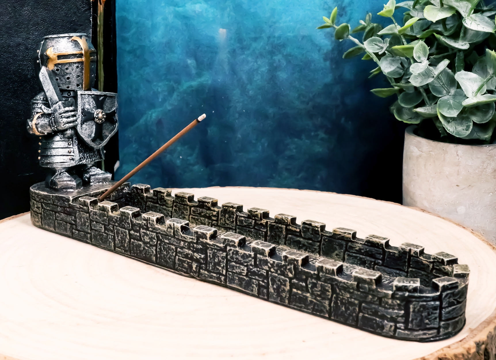 Medieval Knight of The Cross Templar Crusader On Castle Incense Burner ...