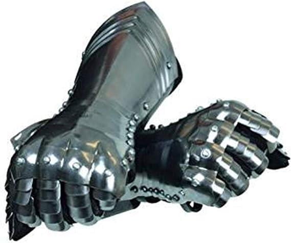 Medieval Knightly Gauntlets Carbon Steel Scale Armor 6-Point Wrist Flex ...