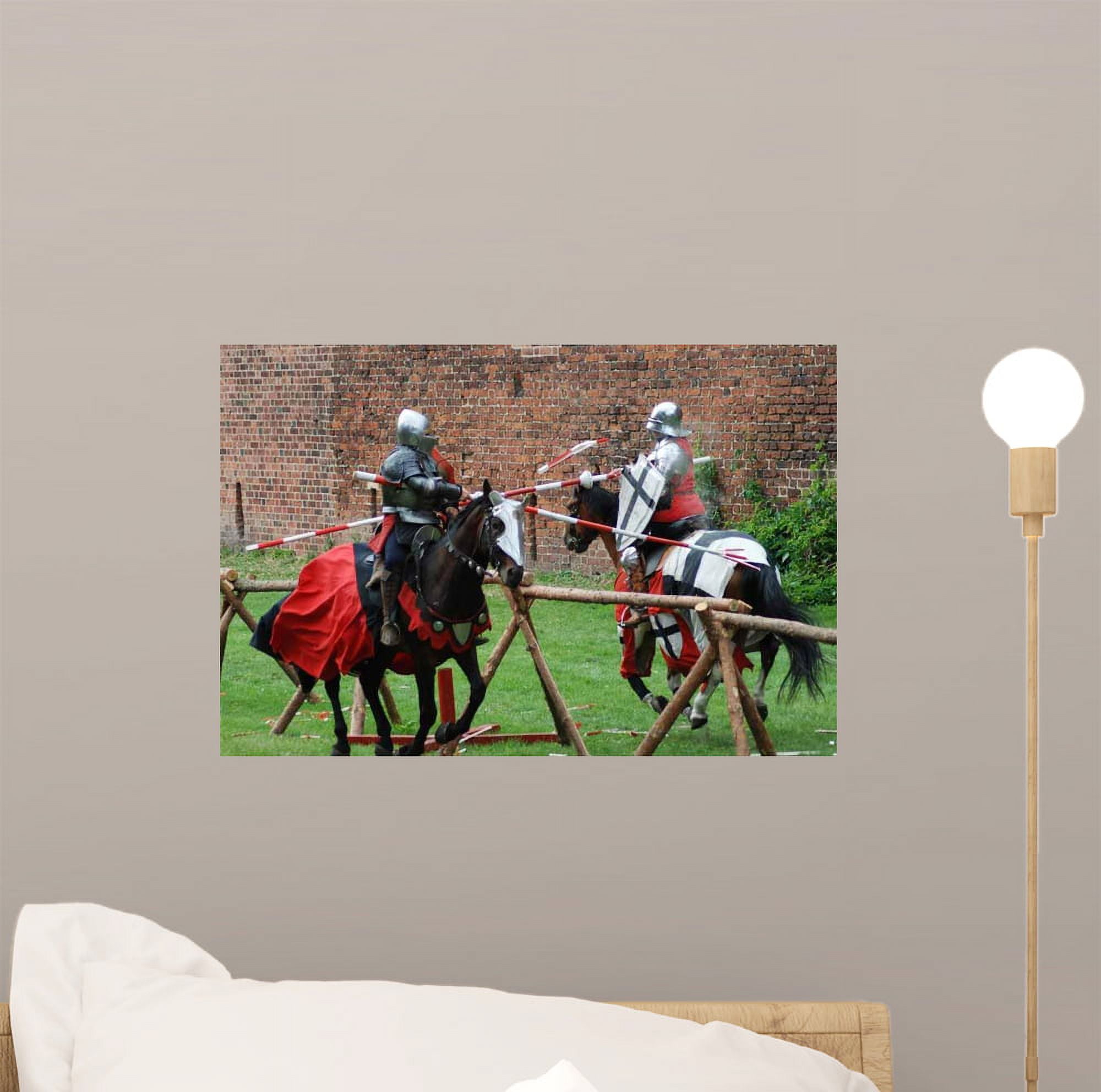 Medieval Knights Fighting Wall Mural Decal Sticker, Wallmonkeys Peel ...