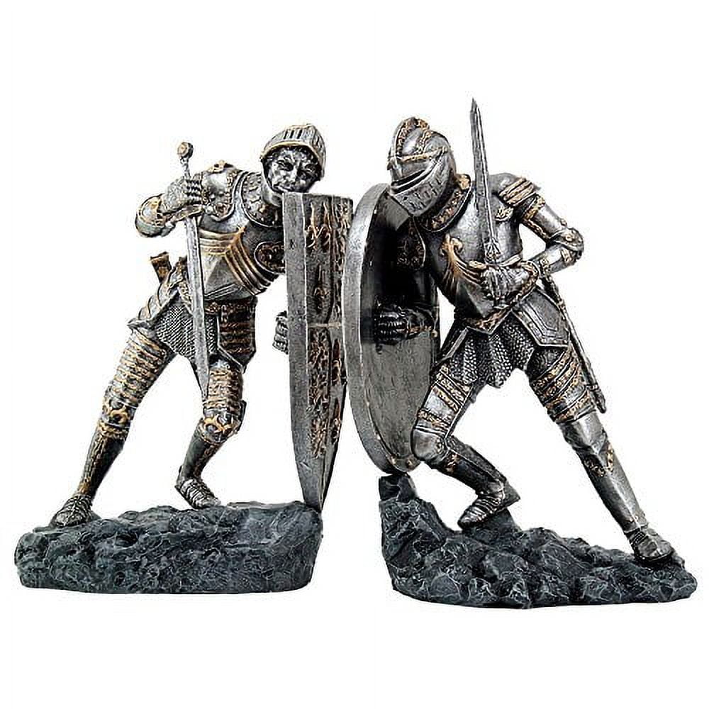 Medieval Knights in Full Armor Battling Bookends Set Collectible ...