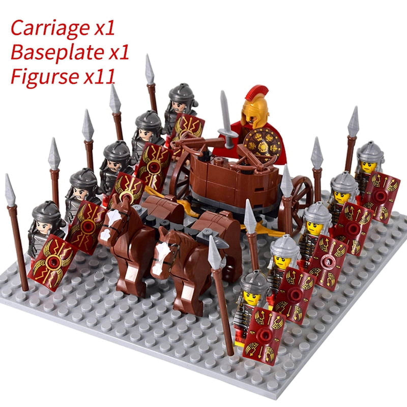 Medieval Knights mini Action Figures Building Blocks Roman Chariot ...