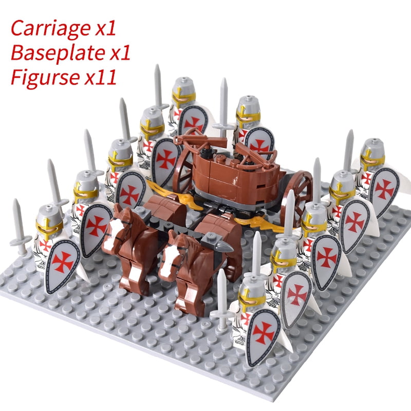 Medieval Knights mini Action Figures Building Blocks Roman Chariot ...