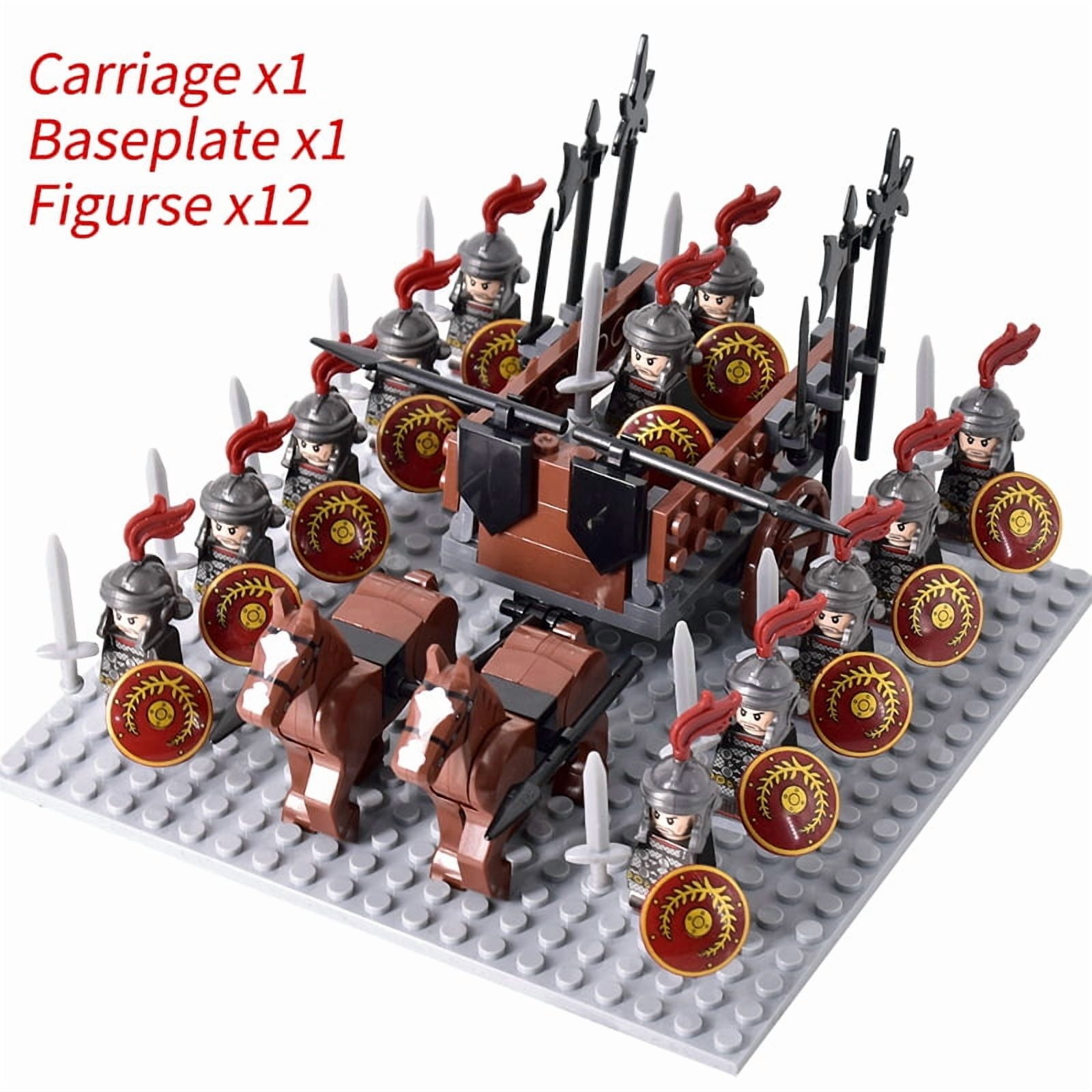 Medieval Knights mini Action Figures Building Blocks Roman Chariot ...