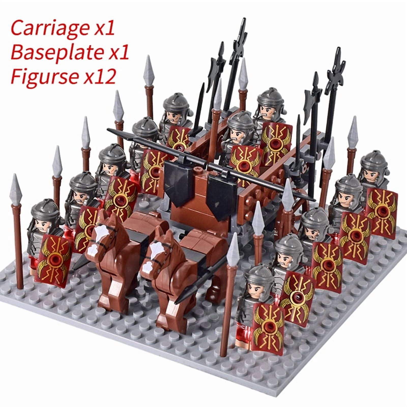Medieval Knights mini Action Figures Building Blocks Roman Chariot ...
