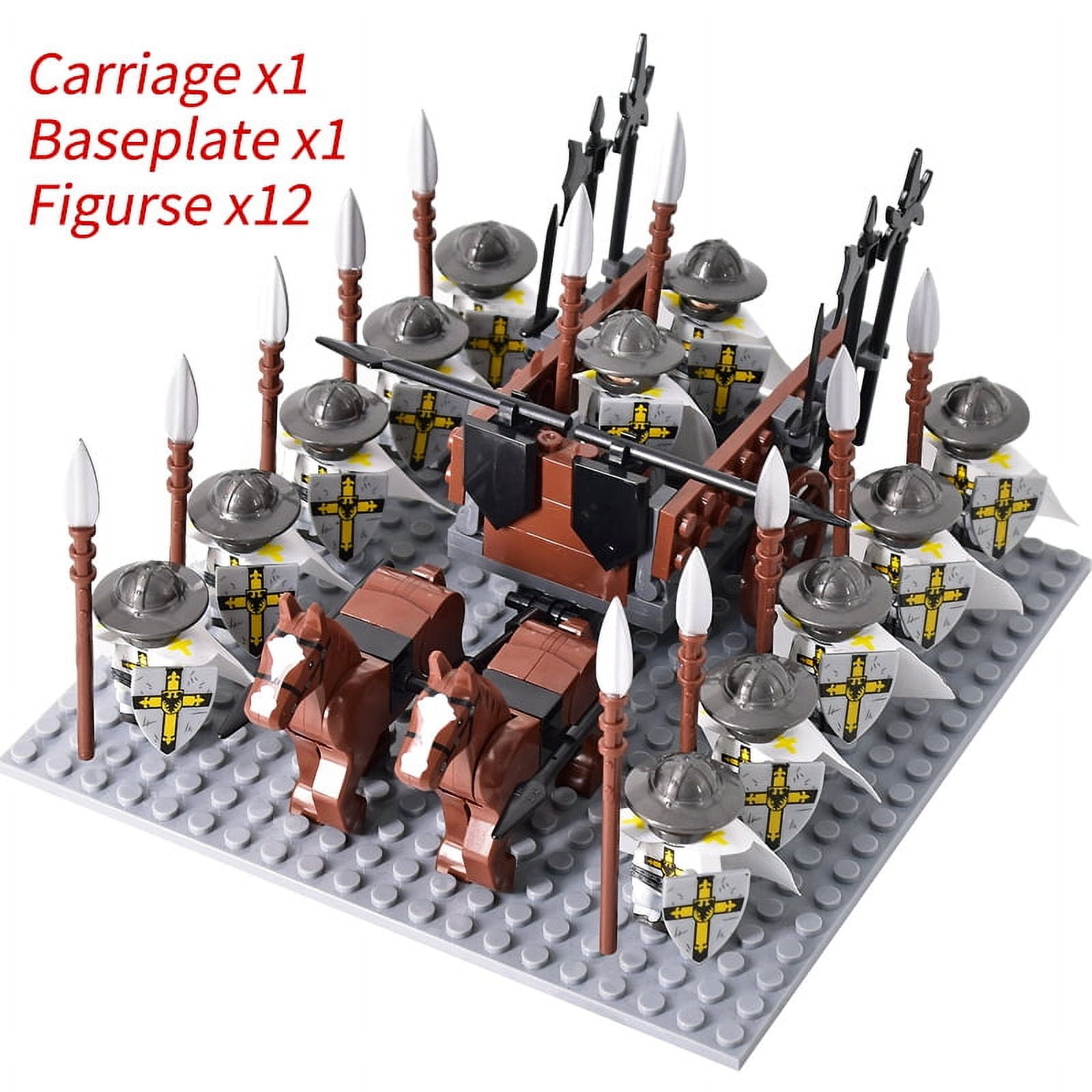 Medieval Knights mini Action Figures Building Blocks Roman Chariot ...