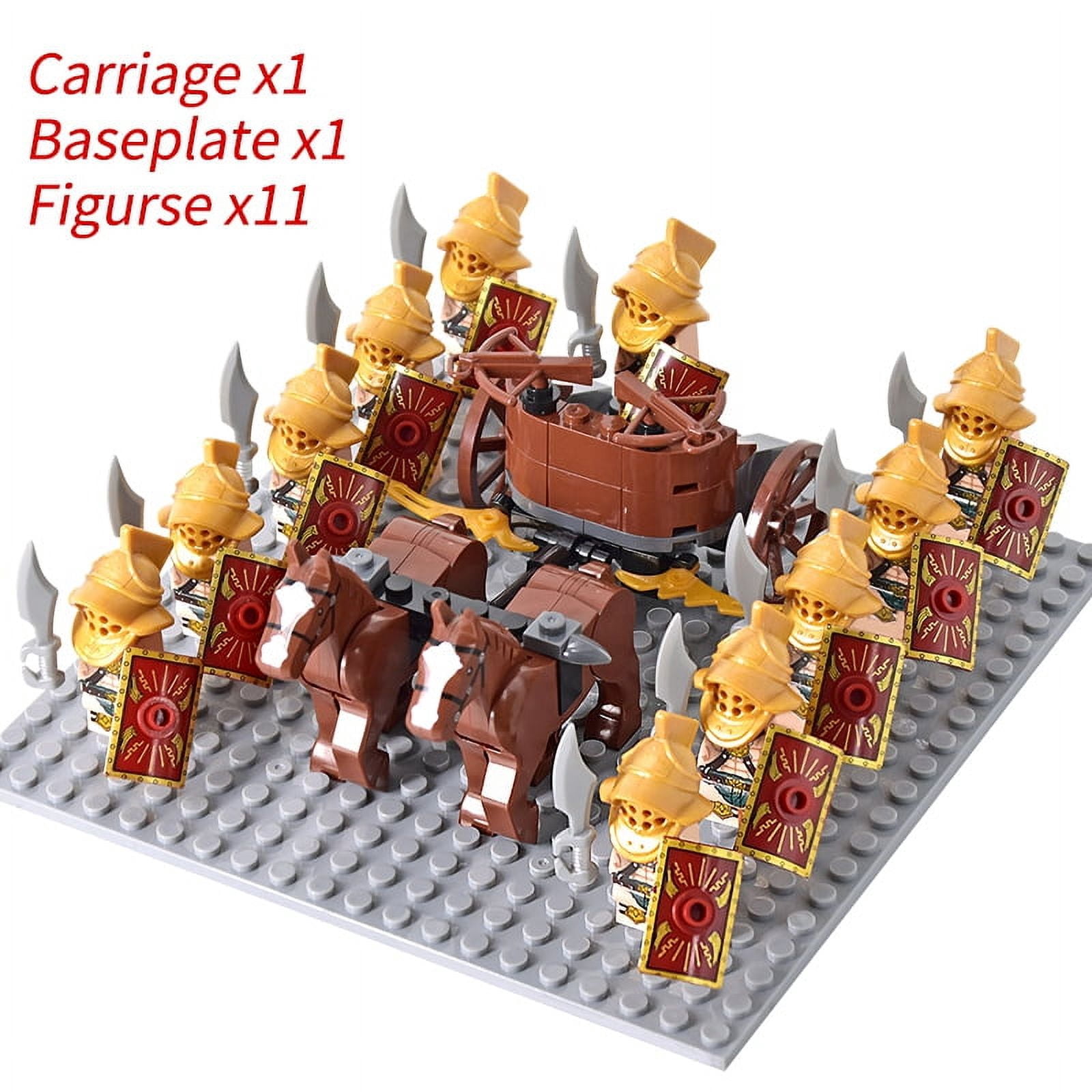 Medieval Knights mini Action Figures Building Blocks Roman Chariot ...