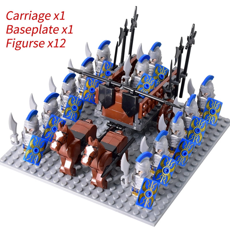 Medieval Knights mini Action Figures Building Blocks Roman Chariot ...