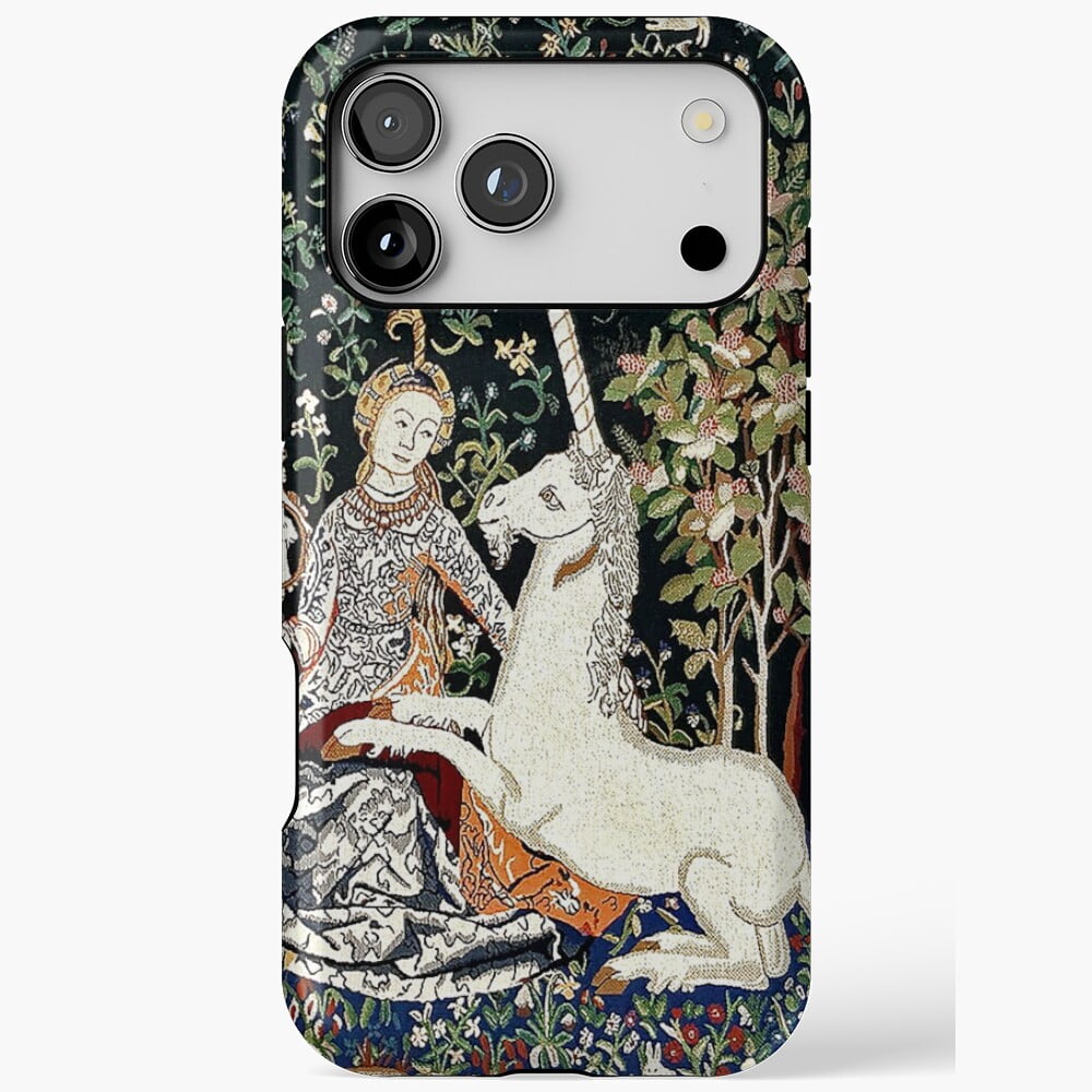 Medieval Lady And The Unicorn Midnight iPhone Case 17 to 11 Pro Max ...