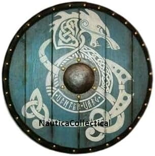 Medieval Larp Warrior Wood & Steel Viking Round shield Armor Heavy ...