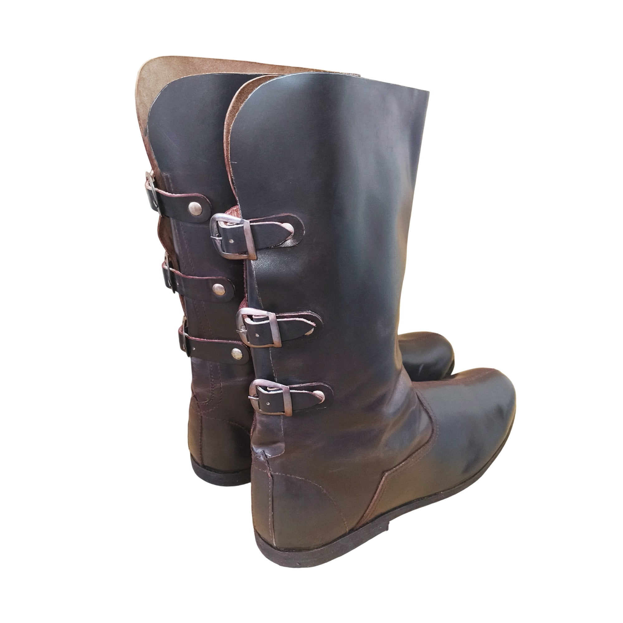 Medieval Leather Boots Back Buckled Ren Faire Vintage Shoes Steampunk ...