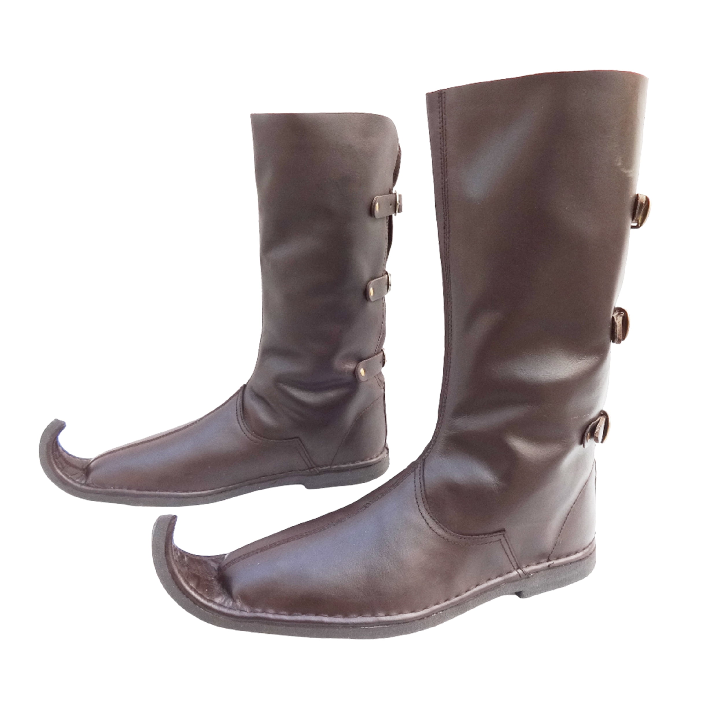 Medieval Leather Boots Back Buckled Vintage Shoe Pirate Reenactment ...
