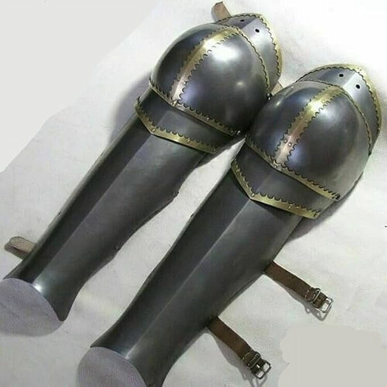 Medieval Leg Greaves 18 Gauge Steel LARP Reenactment Cosplay SCA Armor ...