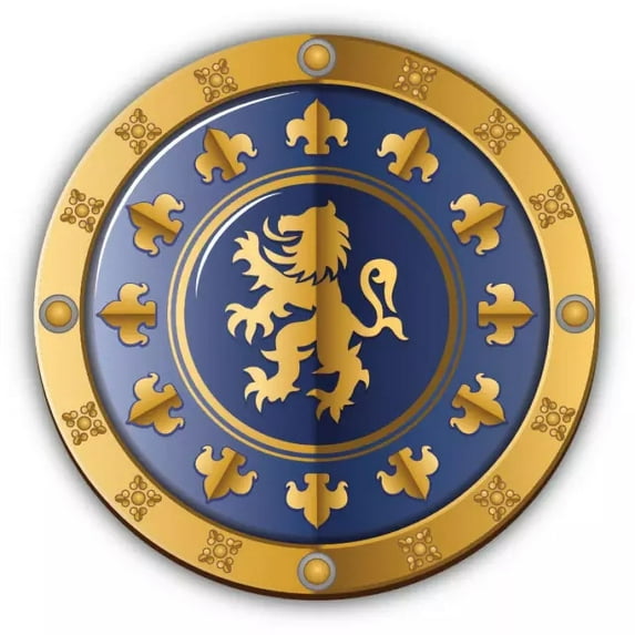 Medieval Lion Shield Sticker Phone Decal Water Bottle Stickers Car ...