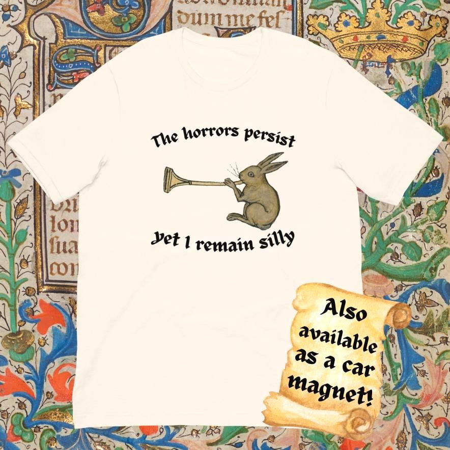 Medieval Marginalia T Shirt | Medieval Rabbit, Illuminated Manuscript ...