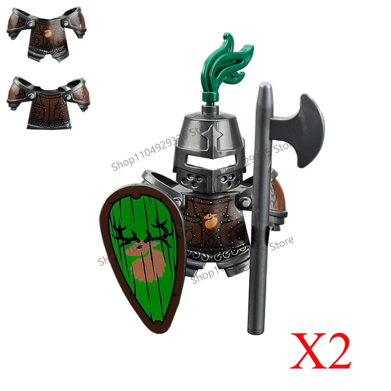 Medieval Military Soldiers Figures MOC Building Blocks Castle Black ...