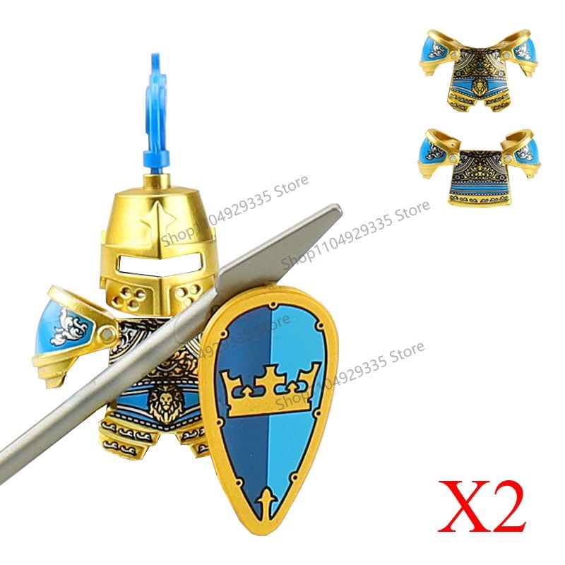 Medieval Military Soldiers Figures MOC Building Blocks Castle Black ...