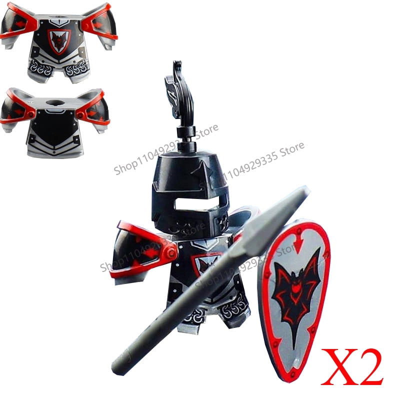 Medieval Military Soldiers Figures MOC Building Blocks Castle Black ...