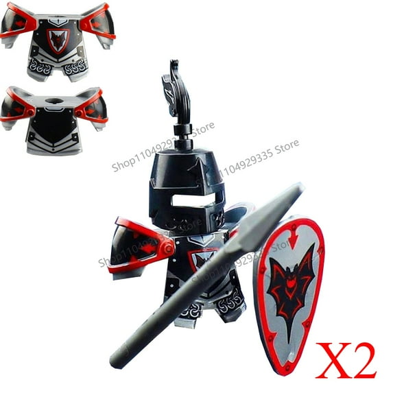 Medieval Military Soldiers Figures MOC Building Blocks Castle Black ...