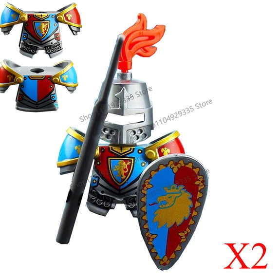 Medieval Military Soldiers Figures MOC Building Blocks Castle Black ...