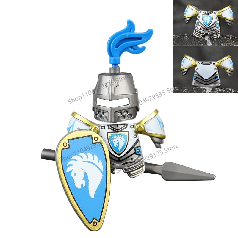 Medieval Military Soldiers Figures MOC Building Blocks Castle Black ...