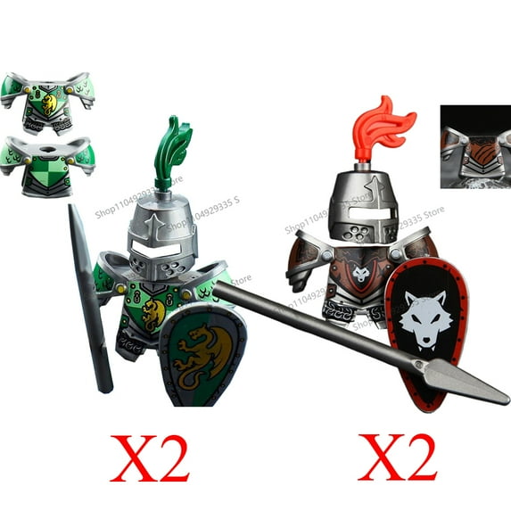 Medieval Military Soldiers Figures MOC Building Blocks Castle Black ...