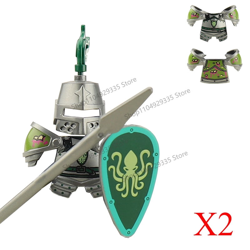 Medieval Military Soldiers Figures MOC Building Blocks Castle Black ...