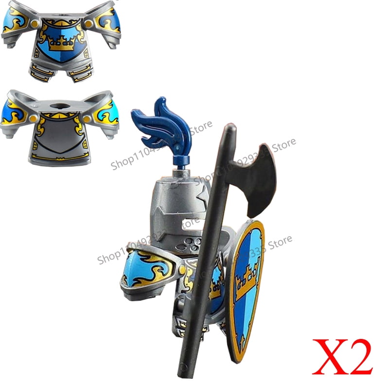 Medieval Military Soldiers Figures MOC Building Blocks Castle Black ...