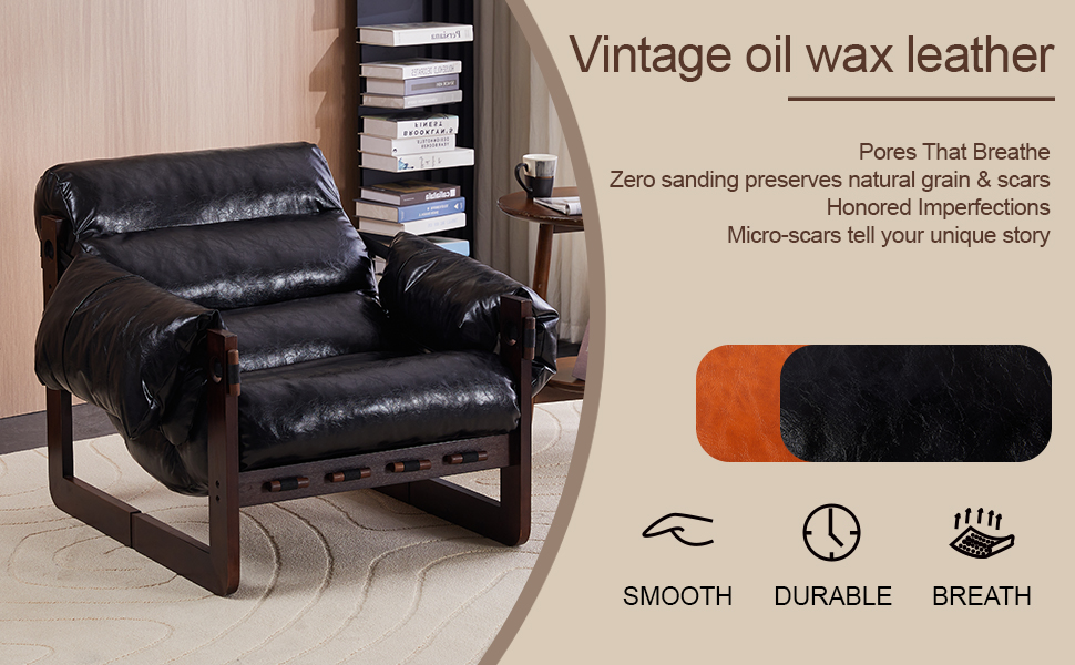 Medieval Modern Retro Lounge Chair: Vintage Oil Waxed Leather Sofa ...