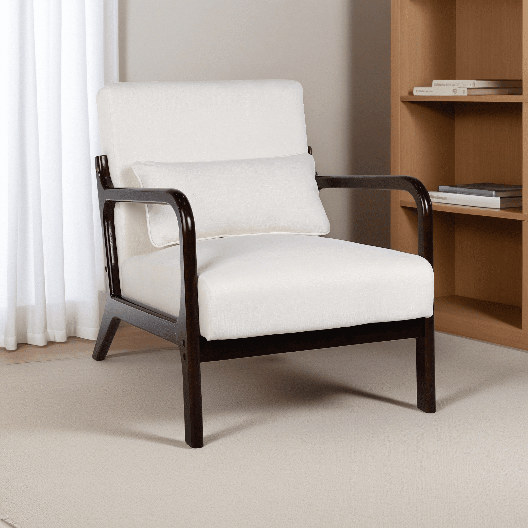 Medieval Modern Style Armchair, Living Room Lounge Chair, Solid Wood ...