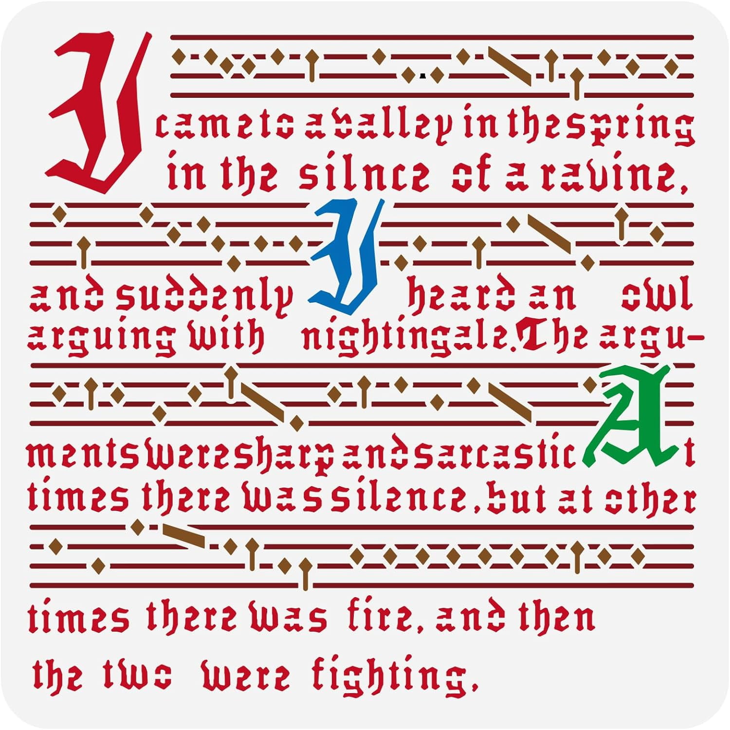 Medieval Music Painting Stencil 11.8x11.8inch Reusable Sheet Music ...
