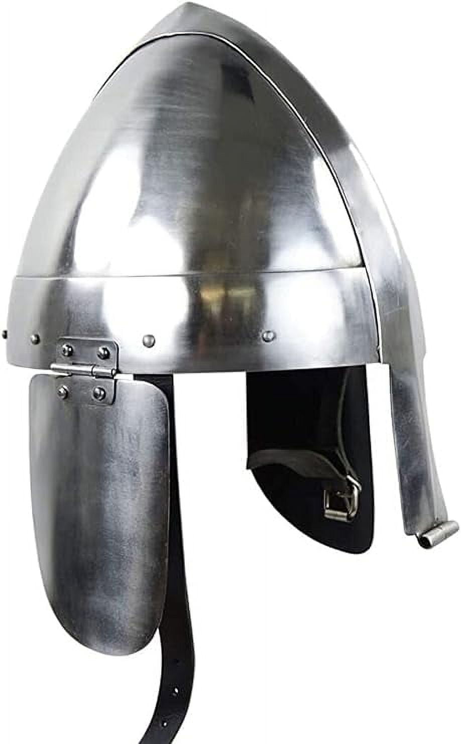 Medieval Nasal Bar Helm with Cheekplates - 18 Gauge Steel - Walmart.com