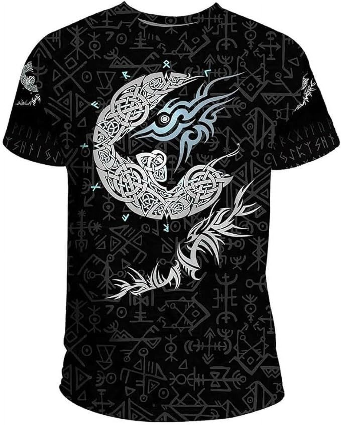 Medieval Novelty Harajuku Celtic Knot Rune Raven Hoodie Norse Mythology ...