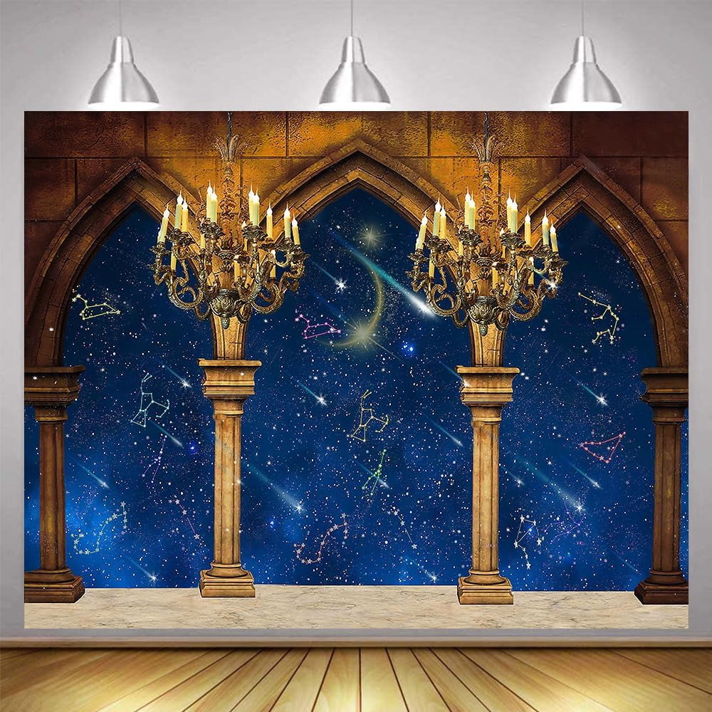 Medieval Palace Pillar Backdrop Constellation Starry Sky Backdrop for ...