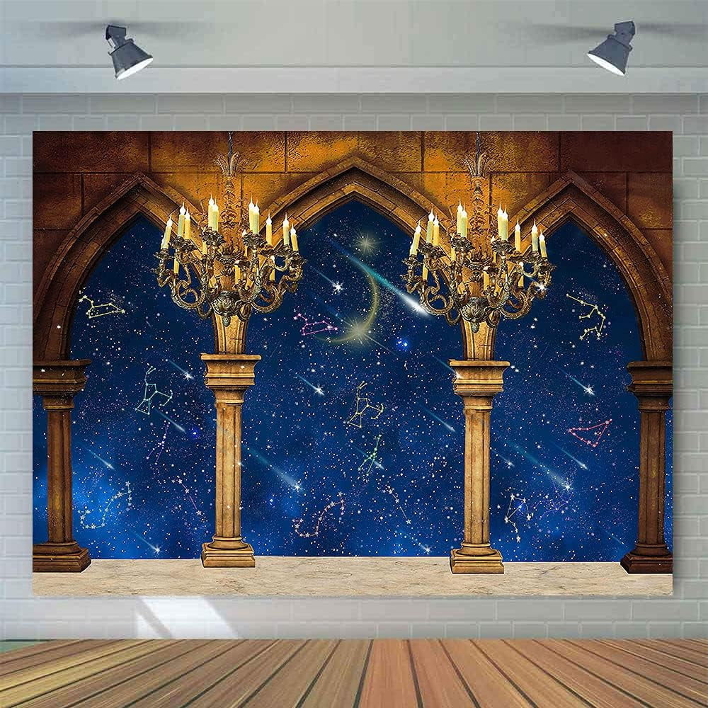 Medieval Palace Pillar Backdrop Constellation Starry Sky Backdrop for ...