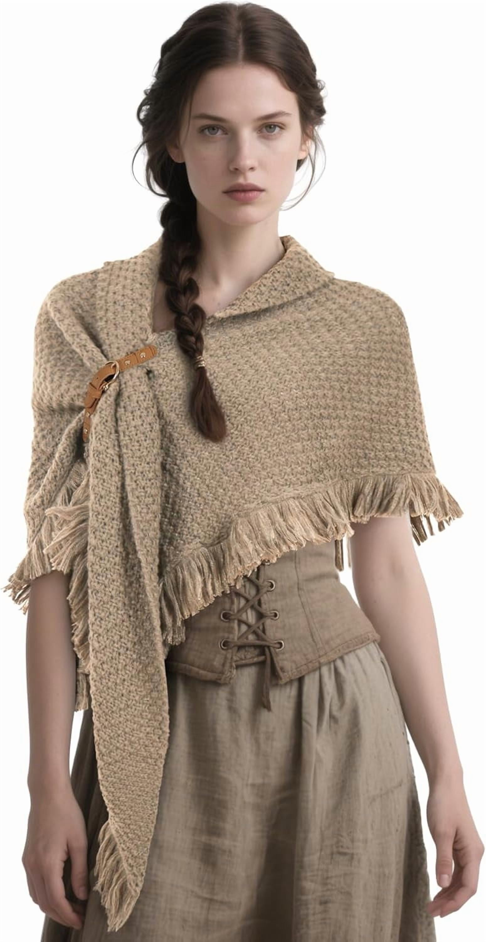 Medieval Post Apocalyptic Scarf Renaissance Shawl Triangle tassel for ...