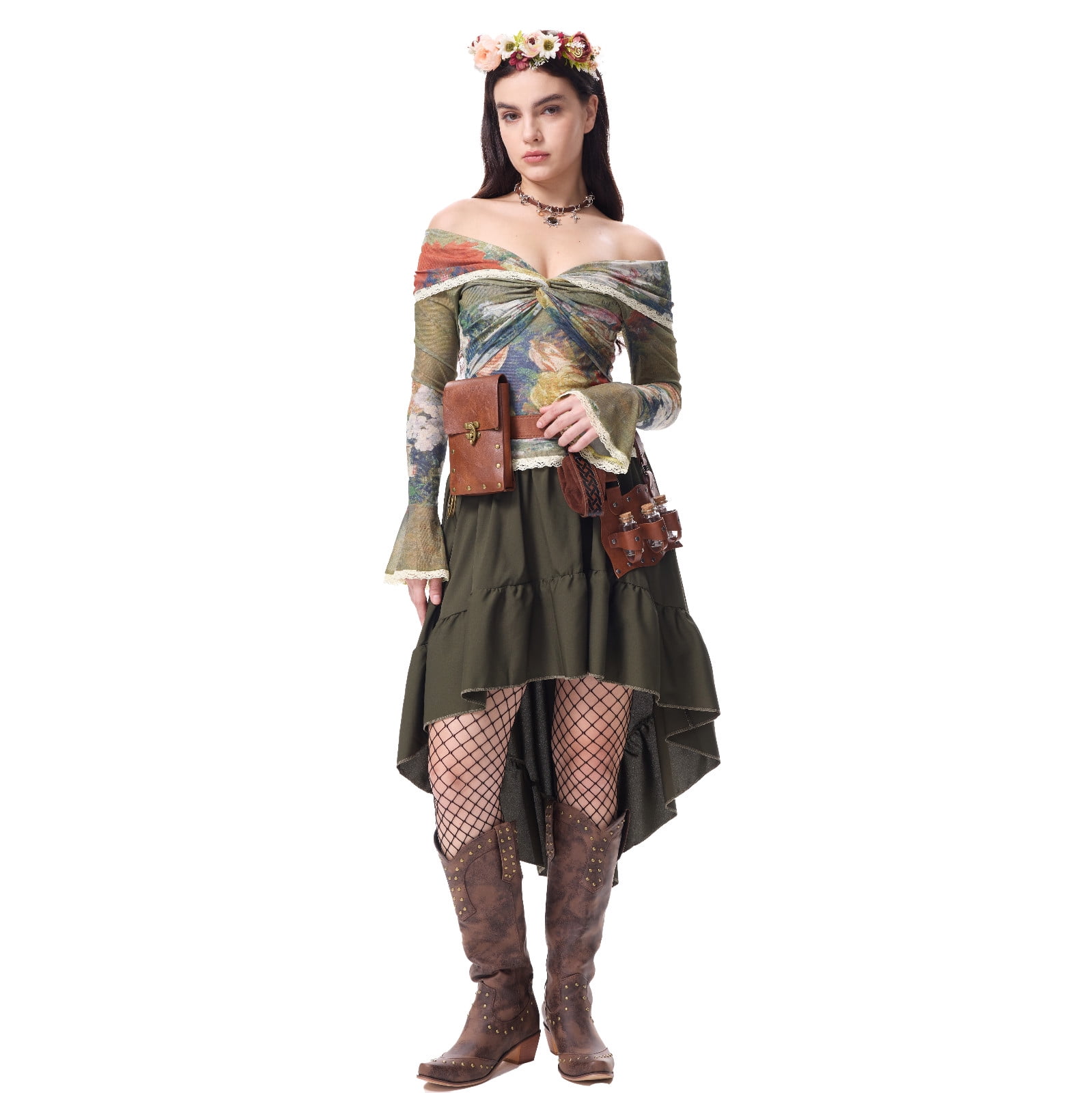 Medieval Renaissance Dress Retro Viking Fake Princess Dress ...