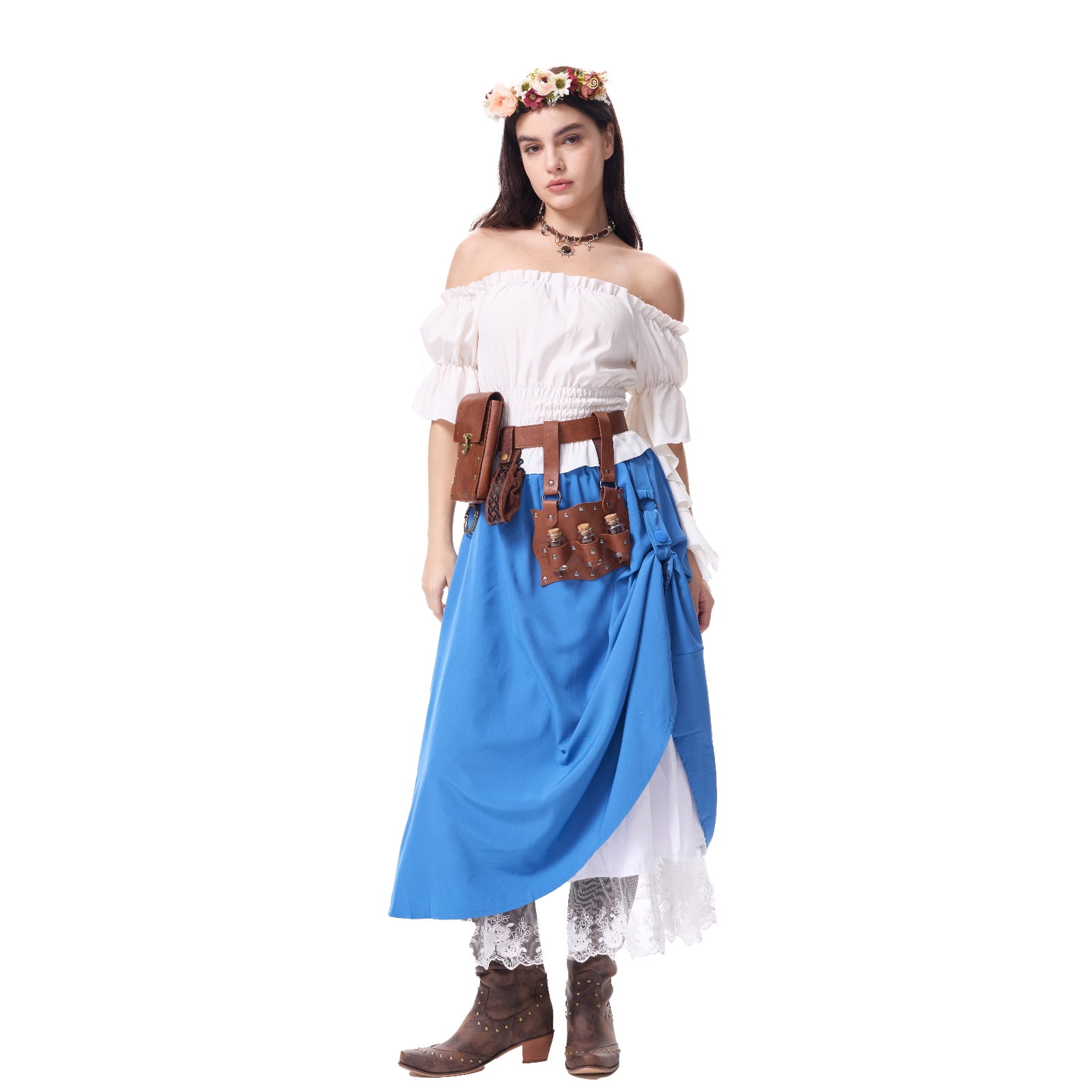 Medieval Renaissance Dress Retro Viking Fake Princess Dress ...