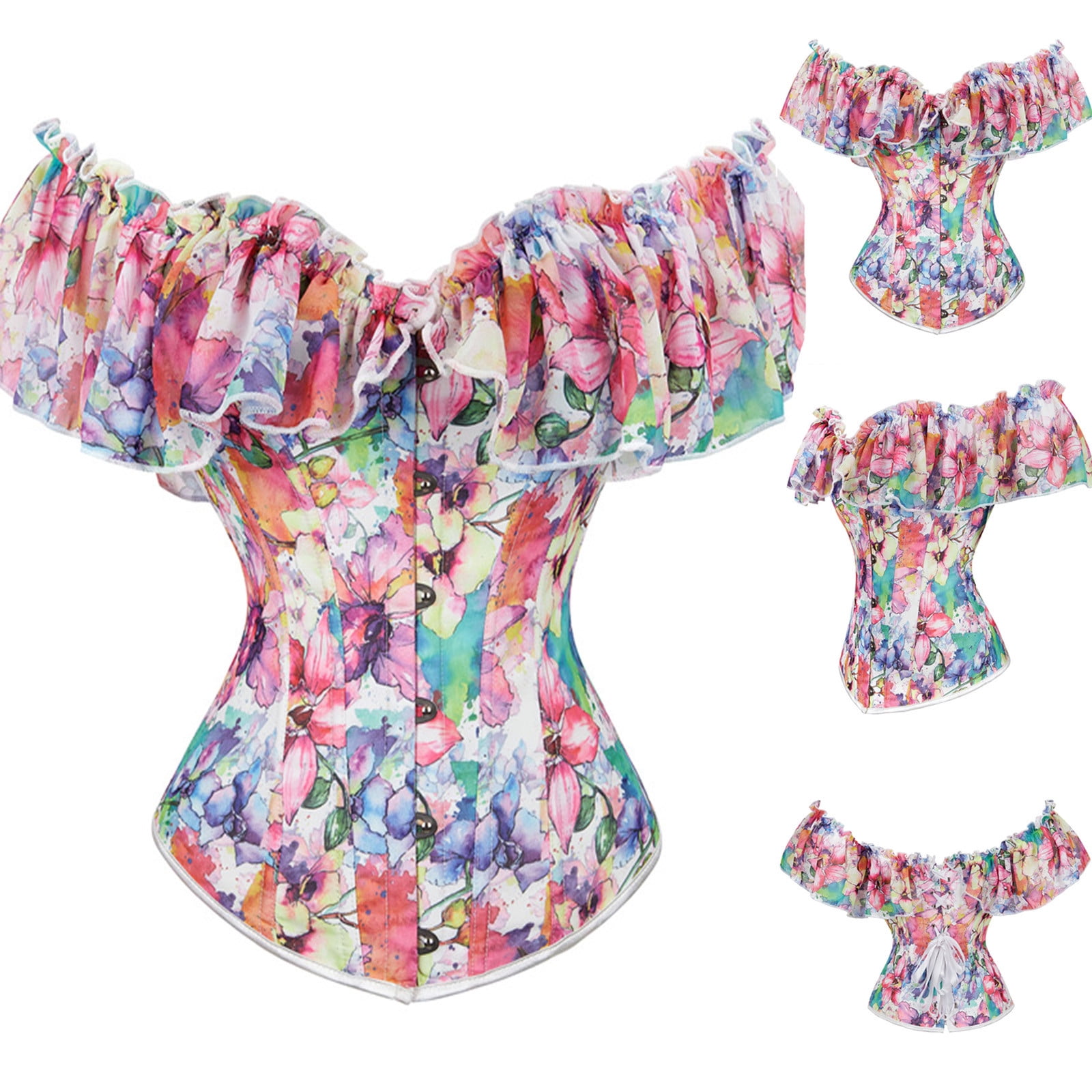 Medieval Renaissance Dresses with Corsets Halloween Elf Fairy Outfits ...