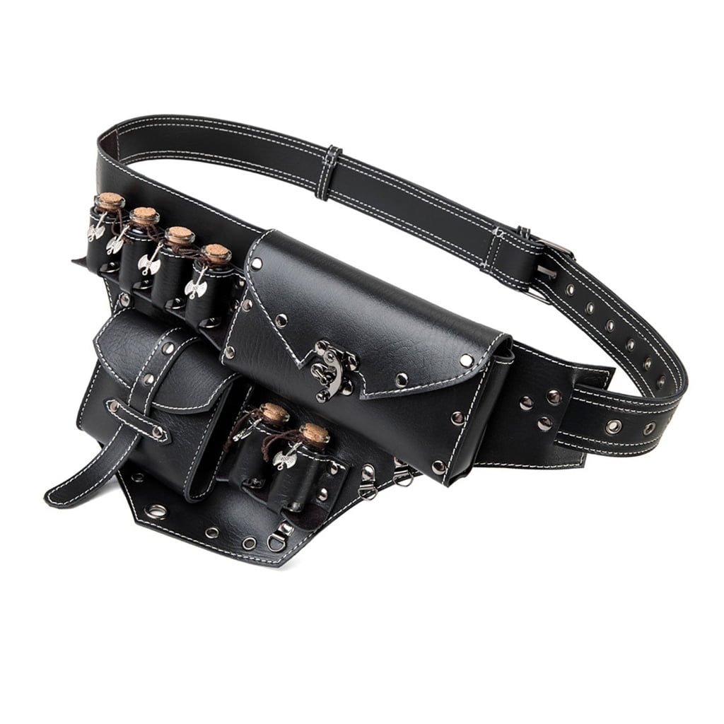 Medieval Renaissances PU Belt Bag with Cork Potion Vials Alchemist ...