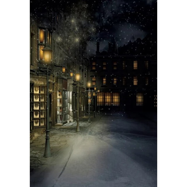 Medieval Road Night Street Light Photography Background Seamless ...