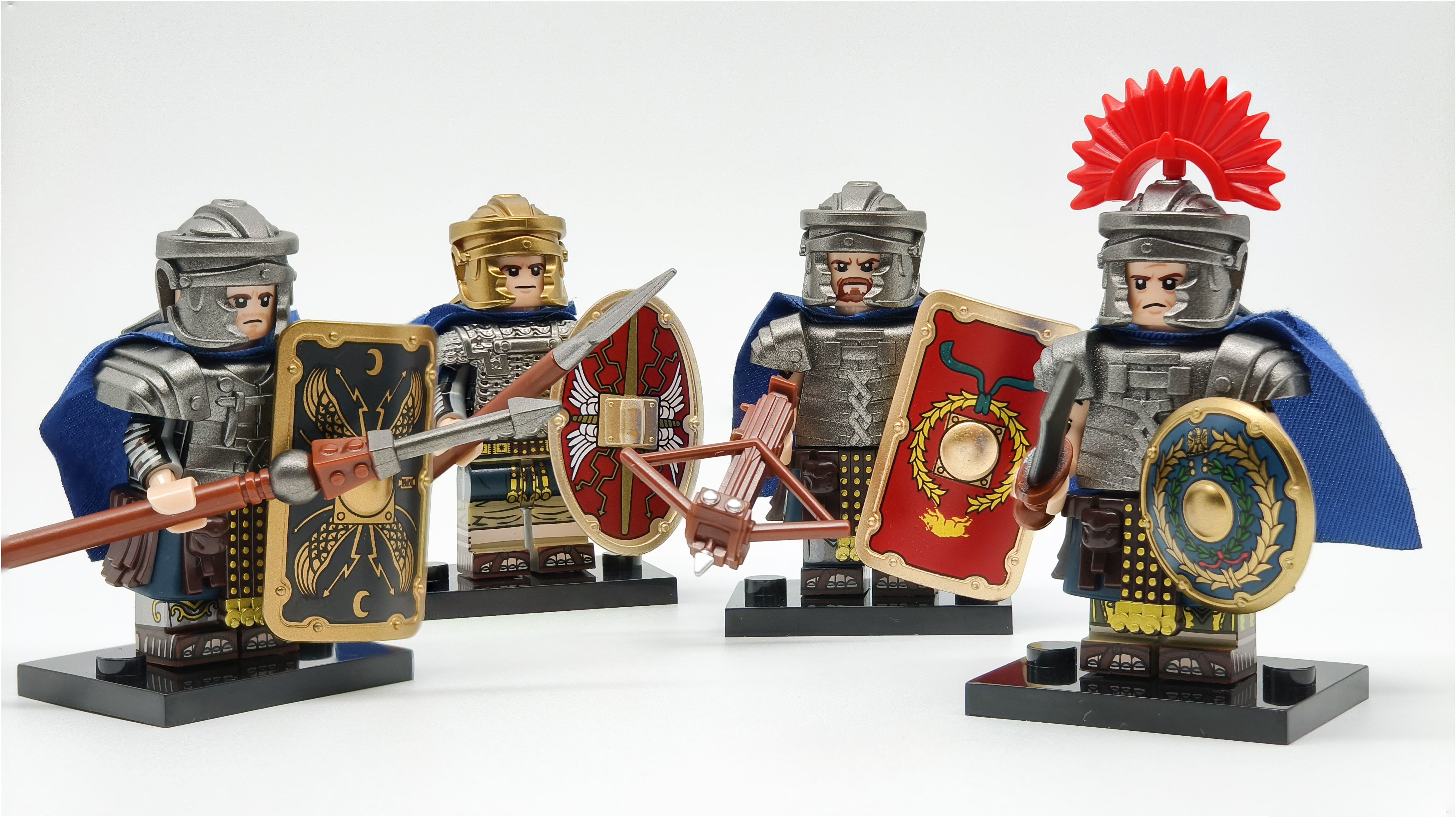 Medieval Roman Mini Gladiator Building Block Set, 4 Soldier Figures ...