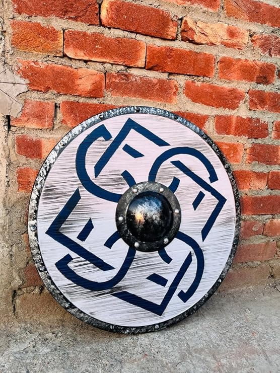 Medieval Round Shield ~ Viking Shield ~ Unique Battle Design ~ 24 Inch ...