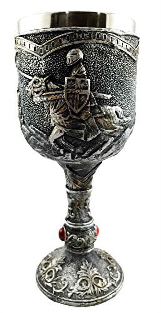 Medieval Royal Charging Horse Knight Chivalry Wine Drink Goblet Chalice ...