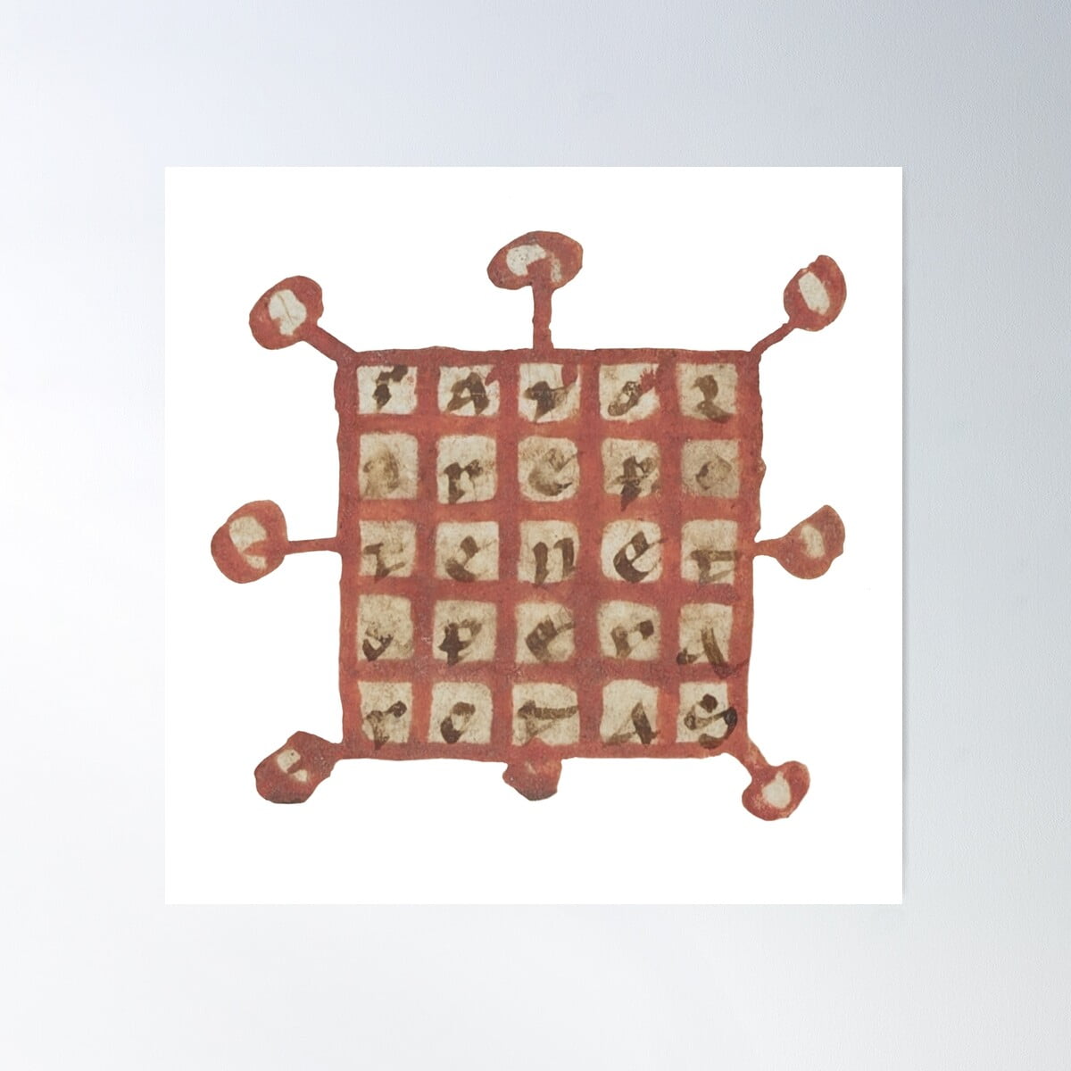 Medieval Sator - Rotas Square Poster Wall Art, Modern Wall Decor For ...