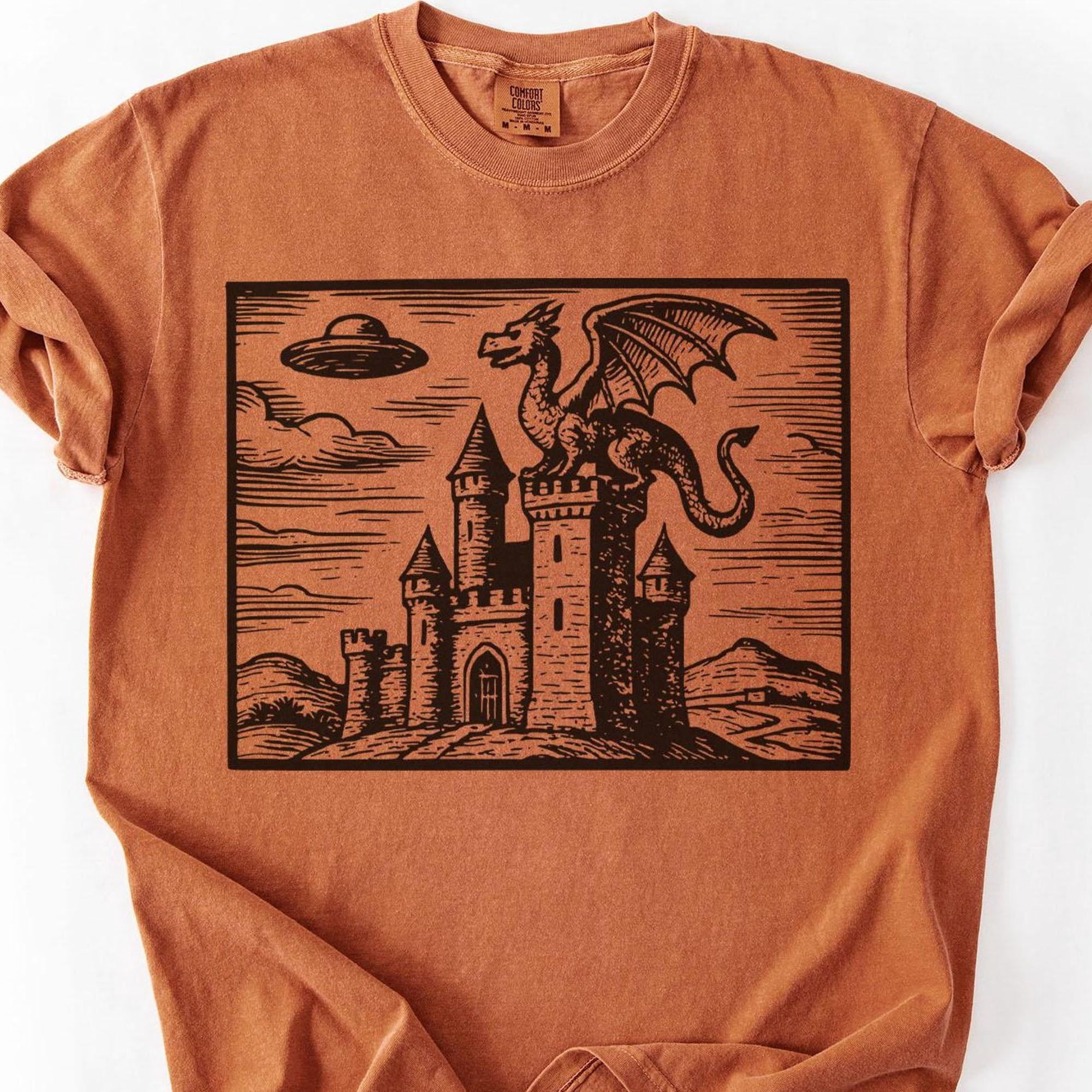 Medieval Shirt UFO TShirt Dragon T Shirt Inspired Dark Art Shirt ...