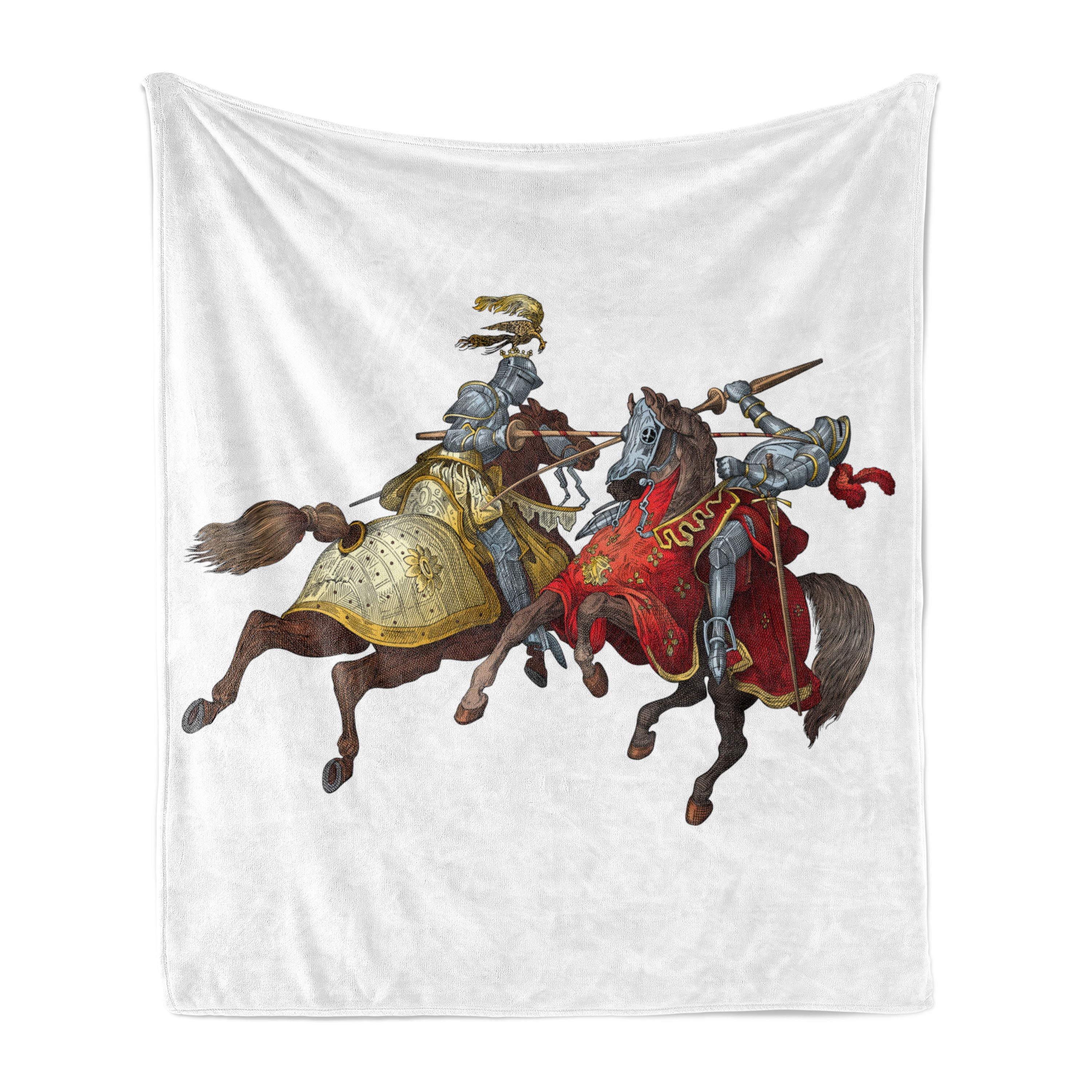 Medieval Soft Flannel Fleece Throw Blanket, Middle Age Fighters Knights ...
