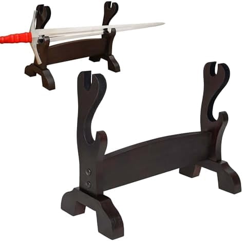 Medieval Solid Wood Single Tier Sword Display Stand / Sword Holder ...