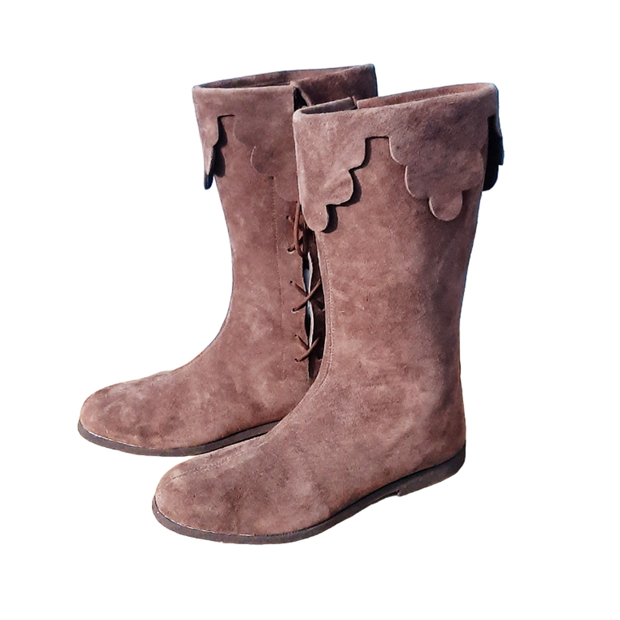 Medieval Style Leather Boots Larp Cosplay Lace up Shoes Forest Stage ...