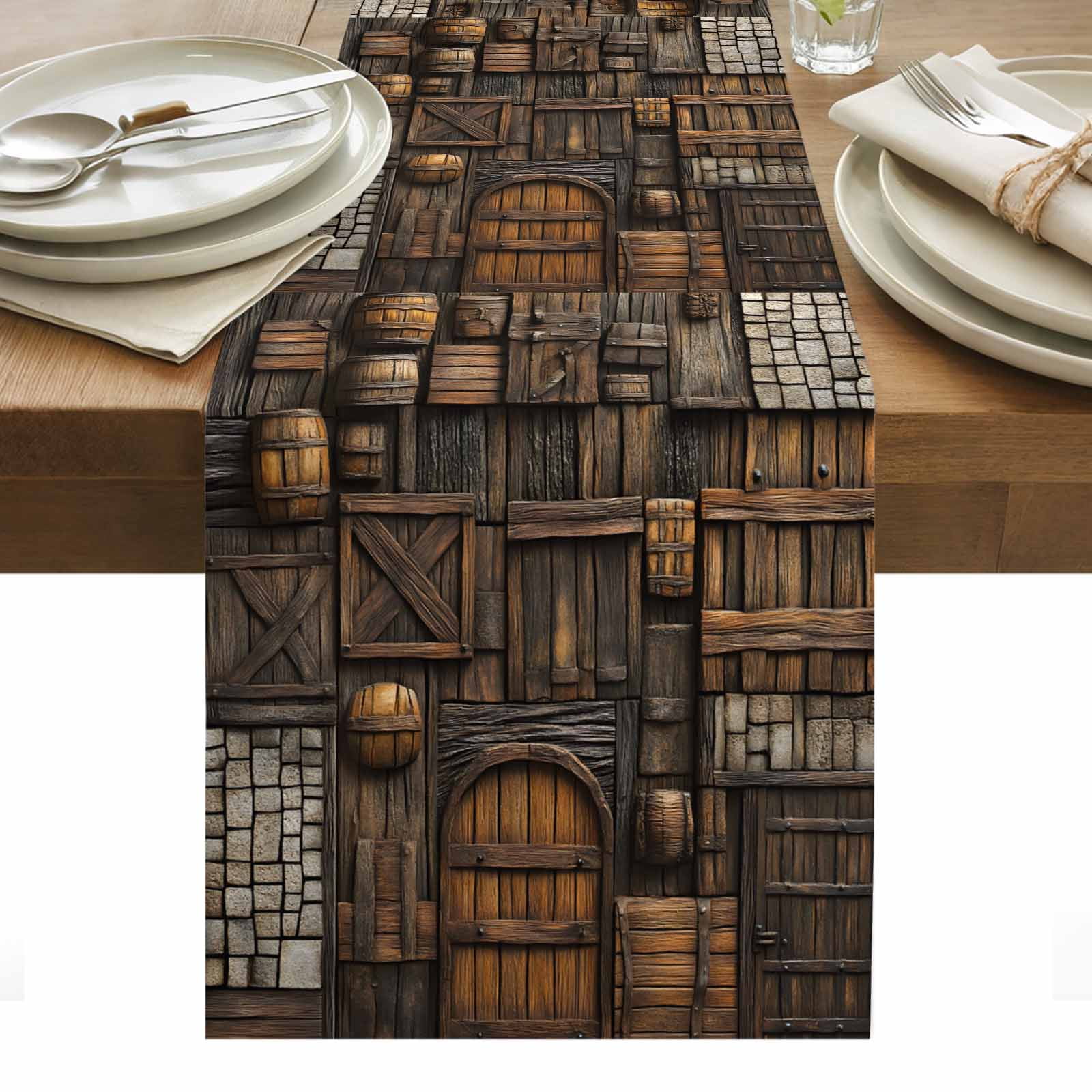 Medieval Table Runner - 90 Inch Long, Kitchen Dining Table Runner ...