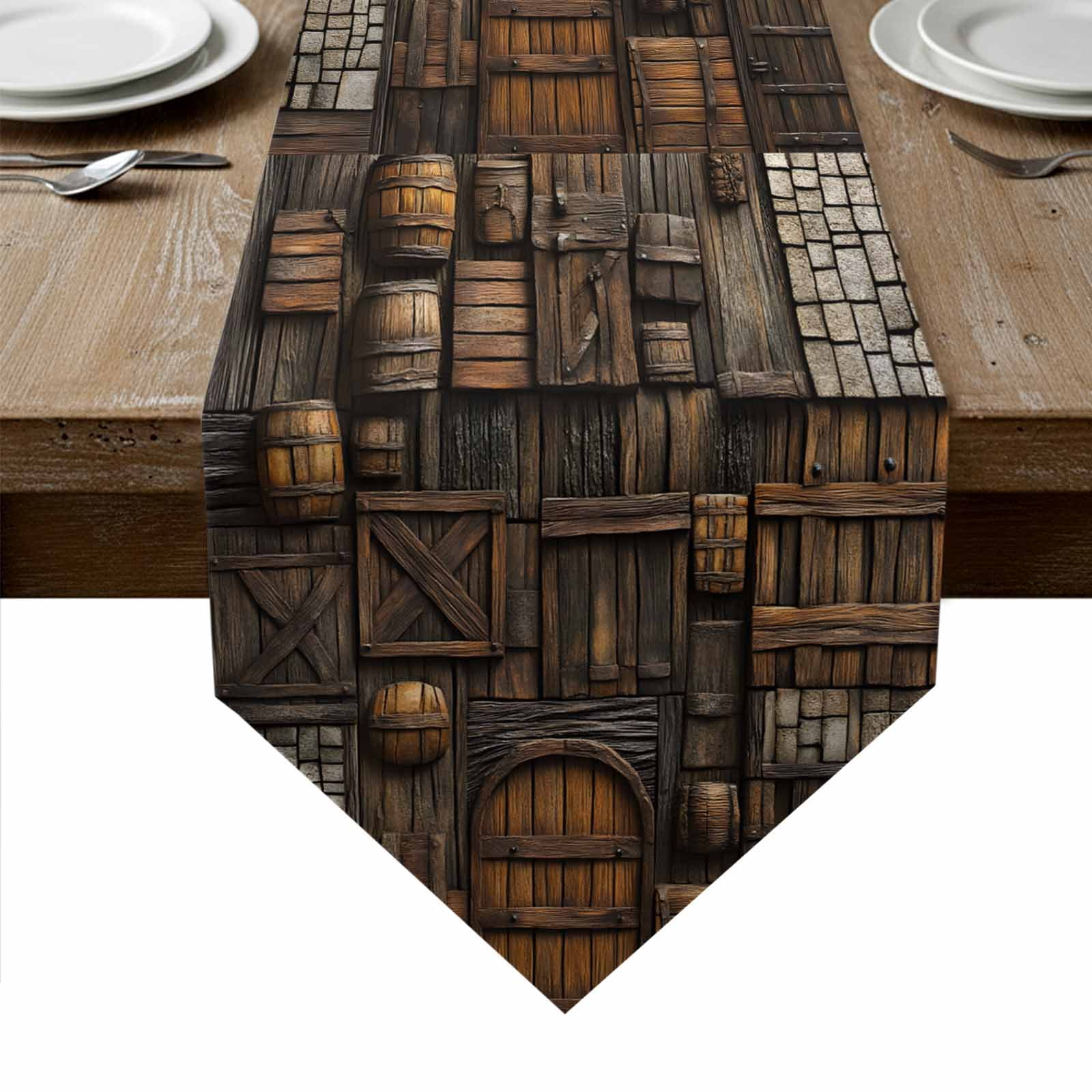 Medieval Table Runner Linen Burlap Table Runner 90 Inches Long Old ...